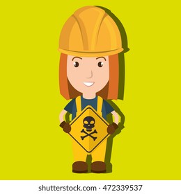 Worker Symbol Danger Vector Illustration Design Stock Vector (Royalty ...