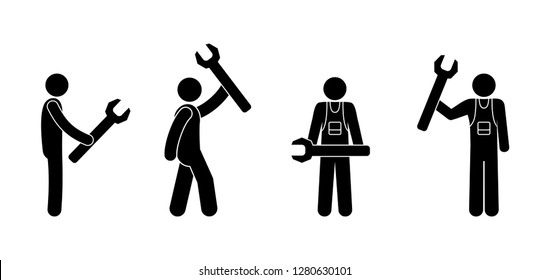 850 Stick figure construction workers Images, Stock Photos & Vectors ...