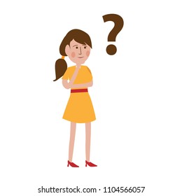 Worker Woman Question Mark Vector Stock Vector (Royalty Free) 1104566057