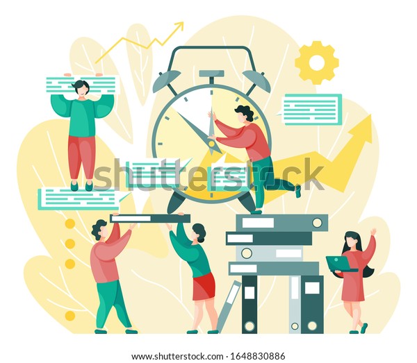 Workers Passing Information Each Other Creating Stock Vector (Royalty ...