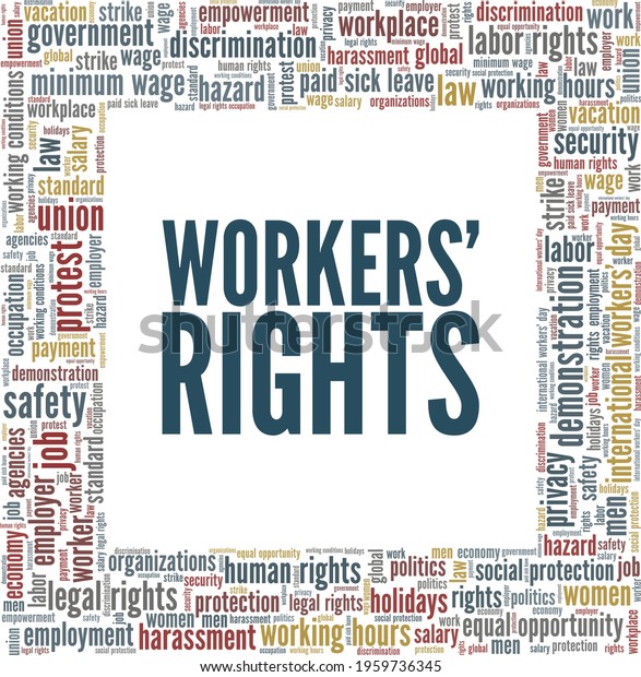 Workers Rights Vector Illustration Word Cloud Stock Vector (Royalty ...