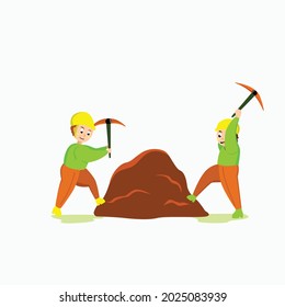 Workers Working Hard Mine Stock Vector (Royalty Free) 2025083939 ...