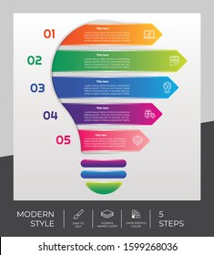 Workflow Bulb Infographic Vector Design 5 Stock Vector (Royalty Free ...