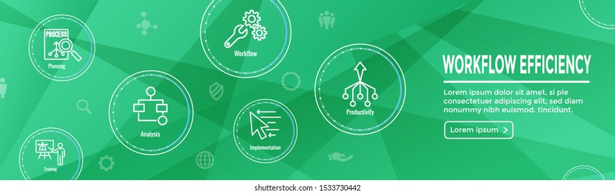 Workflow Efficiency Icon Set Web Header Stock Vector Royalty Free 1533730442 Shutterstock