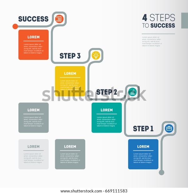 Workflow Layout Infographics Banner Diagram Number Stock Vector ...