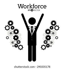 Workforce Design Over White Background Vector Stock Vector (Royalty ...