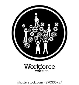 Workforce Design Over White Background Vector Stock Vector (Royalty ...