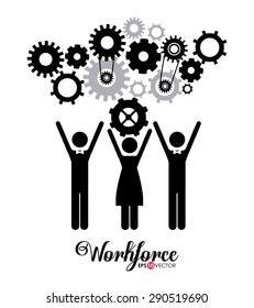 Workforce Design Over White Background Vector Stock Vector (Royalty ...