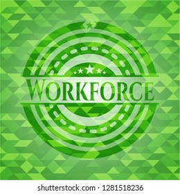 Workforce Green Emblem Mosaic Background Stock Vector (Royalty Free ...