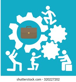 Workforce Illustration Over Blue Color Background Stock Vector (Royalty ...