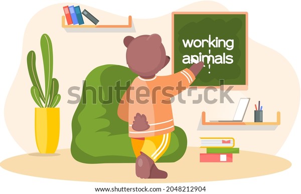 Working Animals Cute Cartoon Character Works Stock Vector (Royalty Free ...