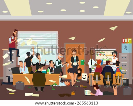 Working Atmosphere Office Coordinated Work Friendly Stock Vector ...
