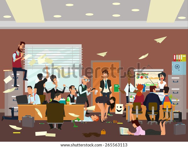 Working Atmosphere Office Coordinated Work Friendly Stock Vector ...