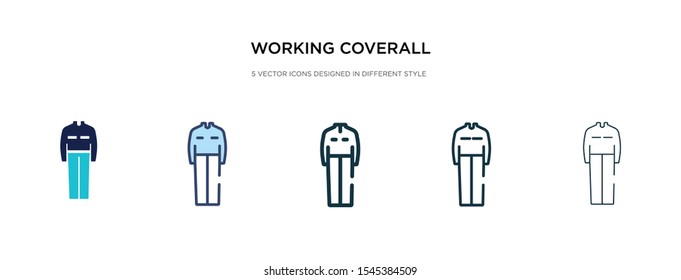 Working Coverall Icon Different Style Vector Stock Vector (Royalty Free ...