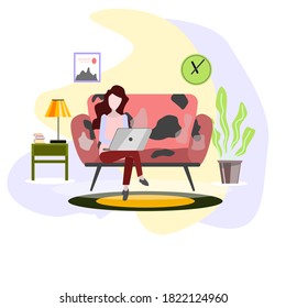 Working Home Personal Space Vector Illustration Stock Vector (Royalty ...