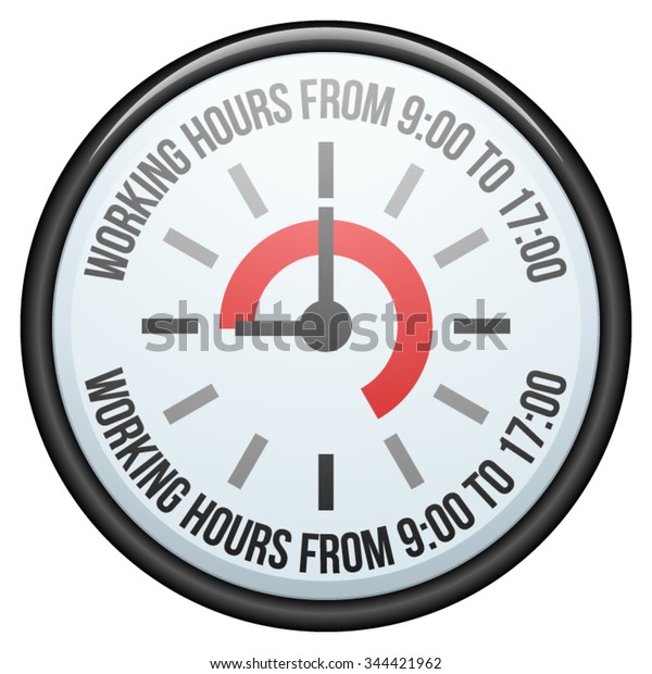 Working Hours 900 1700 Stock Vector (Royalty Free) 344421962 | Shutterstock