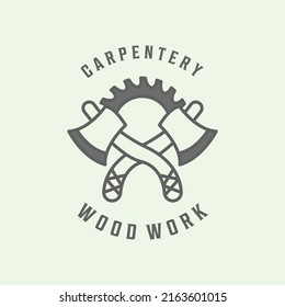Working Line Art Icon Logo Minimalist Stock Vector (Royalty Free ...