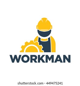 Working Man Construction Logo Template Stock Vector (Royalty Free ...