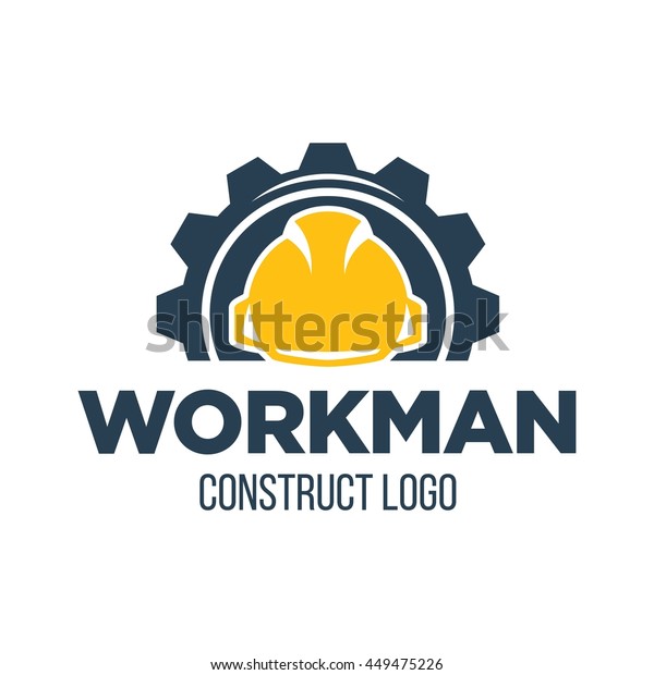 Working Man Construction Logo Template Stock Vector (Royalty Free ...