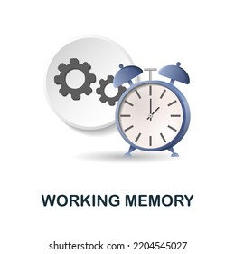 Working Memory Icon 3d Illustration Cognitive Stock Vector (Royalty ...