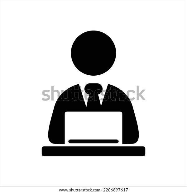 Working On Laptop Icon Vector Graphic Stock Vector (Royalty Free ...