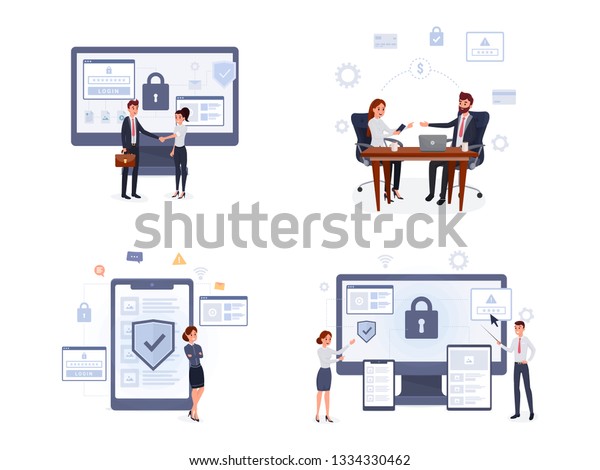 Working People Making Money Negotiating Brainstorming Stock Vector ...