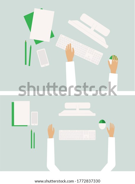Working Space Illustration Order Versus Disorder Stock Vector (Royalty ...