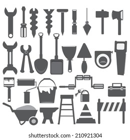 Working Tools Grey Icon Stock Vector (Royalty Free) 210921304 ...