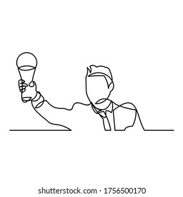 Working Woman Continuous Line Drawing Stock Vector (Royalty Free ...