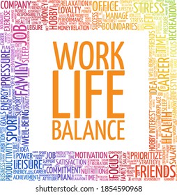 Worklife Balance Vector Illustration Word Cloud Stock Vector (Royalty ...