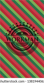 Workman Christmas Badge Vector Illustration Detailed Stock Vector ...