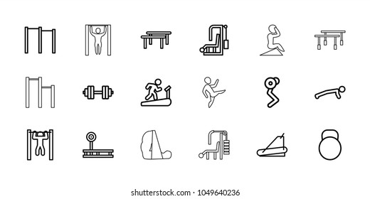 Workout Icons Set 18 Editable Outline Stock Vector (Royalty Free ...