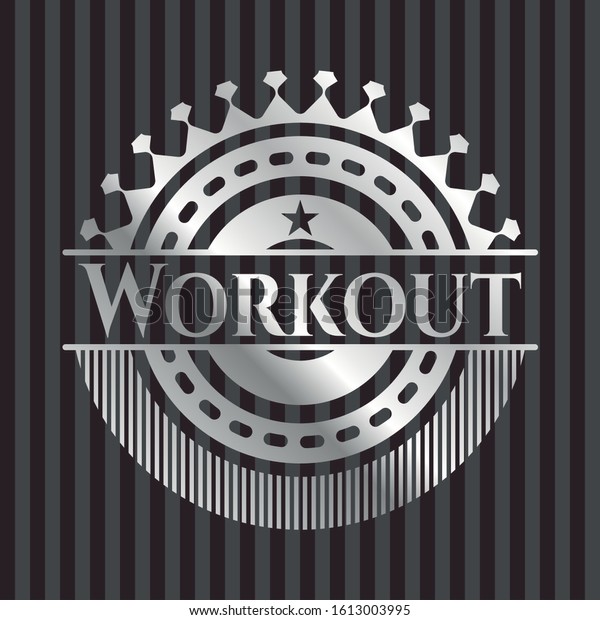 Workout Silvery Badge Emblem Vector Illustration Stock Vector (Royalty ...