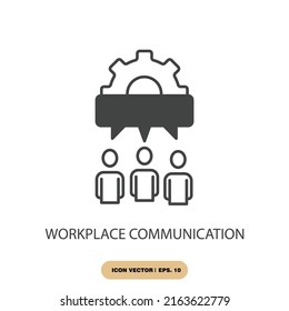 Workplace Communication Icons Symbol Vector Elements Stock Vector ...