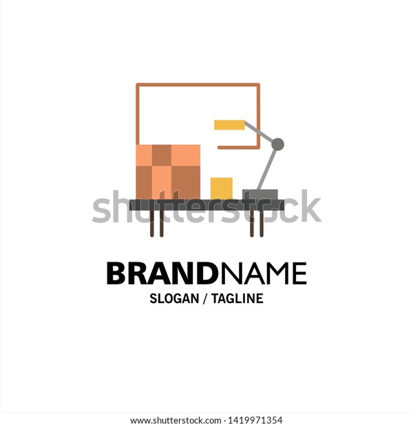 Workplace Desk Office Table Business Logo Stock Vector (Royalty Free ...