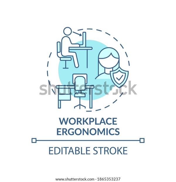Workplace Ergonomics Concept Icon Workplace Safety Stock Vector ...