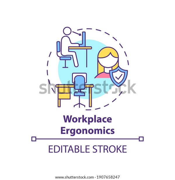 Workplace Ergonomics Concept Icon Workplace Safety Stock Vector ...