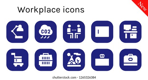 Workplace Icon Set 10 Filled Workplace Stock Vector (Royalty Free ...