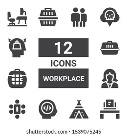 Workplace Icon Set Collection 12 Filled Stock Vector (Royalty Free ...