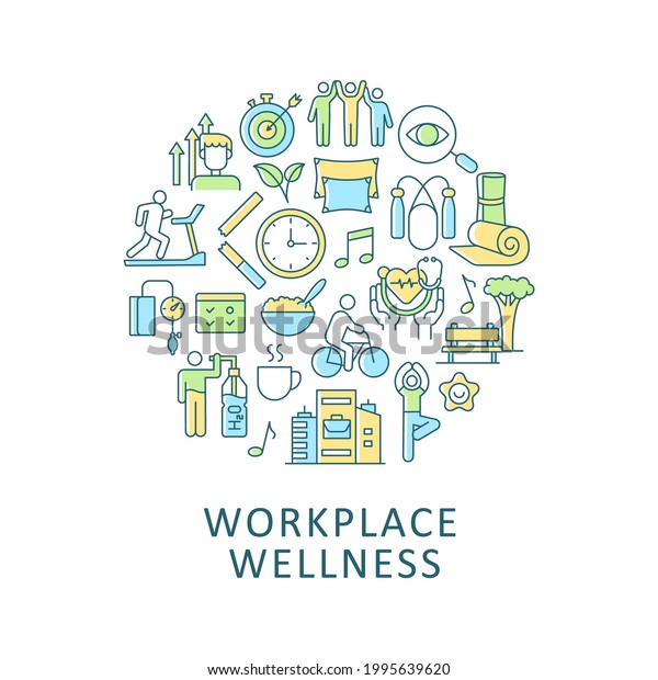 Workplace Wellness Abstract Color Concept Layout Stock Vector (Royalty ...
