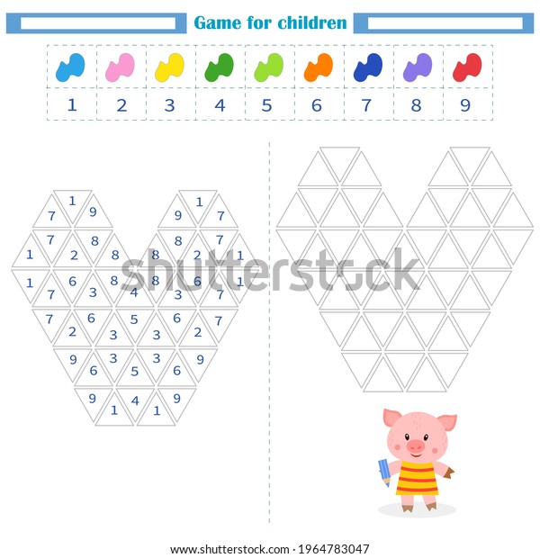 Worksheet Children Color Empty Shapes By Stock Vector (Royalty Free ...