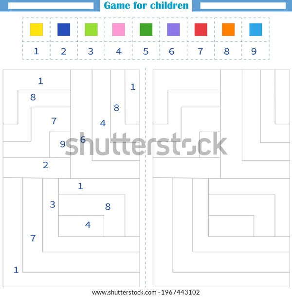 Worksheet Children Color Empty Shapes By Stock Vector (Royalty Free ...