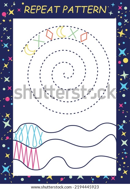 Worksheet Children Training Fine Motor Skills Stock Vector (Royalty ...