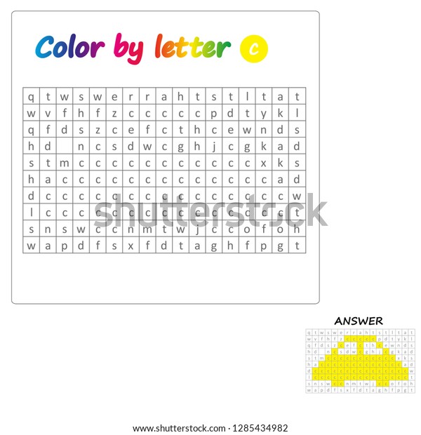 Worksheet Color By Letters Learning Alphabet Stock Vector (Royalty Free ...