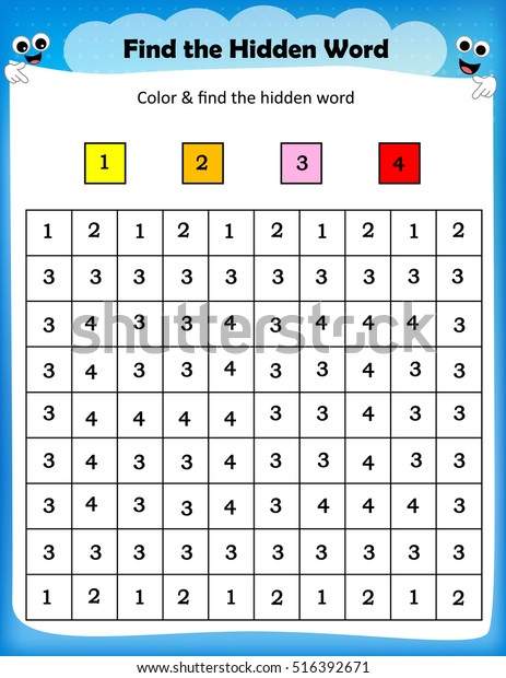 Worksheet Color Picture According Numbers Find 스톡 벡터(로열티 프리) 516392671 ...