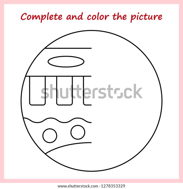 Worksheet Complete Picture Puzzle Task Game Stock Vector (Royalty Free ...