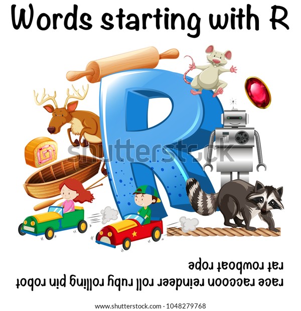 Worksheet Design Words Starting R Illustration Stock Vector (Royalty ...