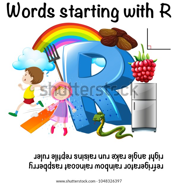 Worksheet Design Words Starting R Illustration Stock Vector (Royalty ...