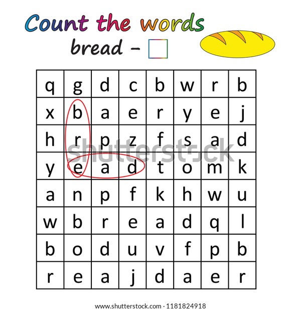 Worksheet. Game for kids - find and count the words. Visual Educational ...