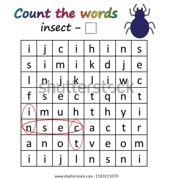 Worksheet. Game for kids - find and count the words. Visual Educational ...